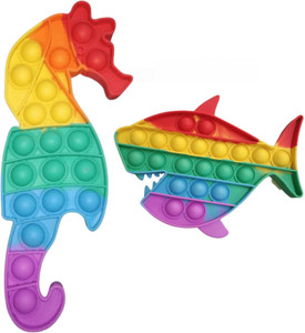 totoy Puppet Pop it fidget Toys, push bubble fidget sensory Finger Fish ...