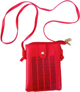 Let Ultra Girls Red Color Fashion Mobile Sling Bag Mobile Pouch Red ...