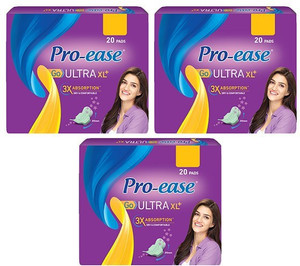 Pro-ease Go Ultra XL+ - 20+20+20 Counts (Pack Of 3) Sanitary Pad | Buy ...