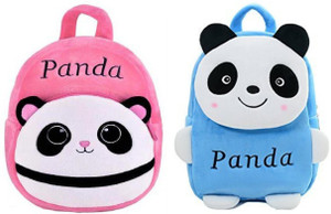 SB07 Combo Of Kids School Bag(PinkPanda Patti & Blue Panda)Fabric ...
