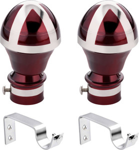 DecorDepo Maroon Curtain Hooks, Curtain Knobs, Rod Rail Bracket Metal ...