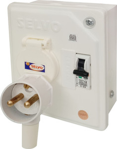 Selvo 20 Amps Two Pin Industrial Plug and Socket (Fitted with 20A ...