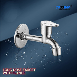 COSVIT Vignet Stainless Steel Long Bib Cock With Wall Flange - Pack of ...