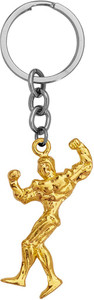 M Men Style Bodybuilder Human Biceps Charm Gold Metal Sport Keychain ...