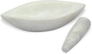 Shri narayana Handicrafts White Marble Boat Masher/ Kharal Batta ...