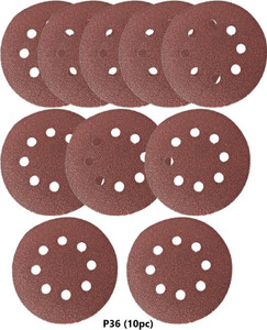 DUMDAAR 10 Pcs 5inch Sand Paper Size P36 (36 Grit) Round Sand Paper ...