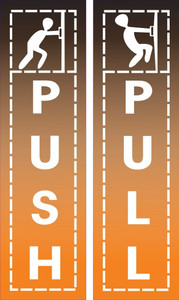 GOODPRINTZONE 17.78 cm Self Adhesive Push And Pull Sign Stickers - Set ...