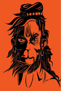 Wall gallery 45.72 cm Kerala Artist's Angry hanuman illustration design ...