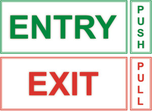 GOODPRINTZONE Entry And Exit Sign Board, Push And Pull Sticker Size 5 ...