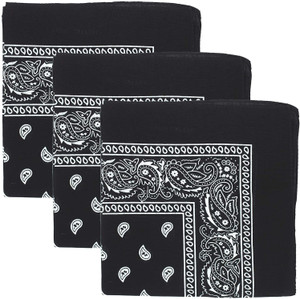 Good Shopkeeper Plain Black Handkerchief 20inches x 20inches Pack of 3 ...