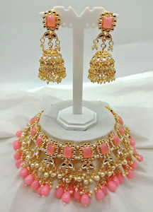 JewelCity Alloy Gold-plated Pink Jewellery Set Price in India - Buy ...