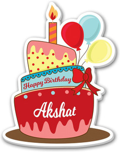 Regalocasila Happy Birthday Cake Design Akshat Name Digital Print ...