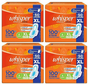Whisper Choice Ultra XL - 6+6+6+6 Counts Sanitary Pad | Buy Women ...