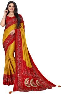 Buy SIHORA TRENDS Self Design, Printed, Embellished Bandhani Silk Blend ...