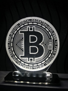 ZEALTHEPOWER BITCOIN LOGO Acrylic Light Lamp Engraved with Laser design ...