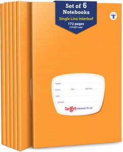 Target Publications Single Line Interleaf Notebooks | One Side Blank ...