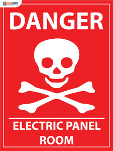 Electric panel Danger sign vinyl sticker 15"*20" Paper Print - Quotes ...