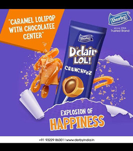 Derby Dclair Lollipop Cruncheez / Caramel Lollipop Chocolatee Center ...