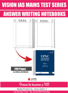 ACME AUTHORS Vision IAS MAINS NOTEBOOK A4 Diary Unrulled 200 Pages ...