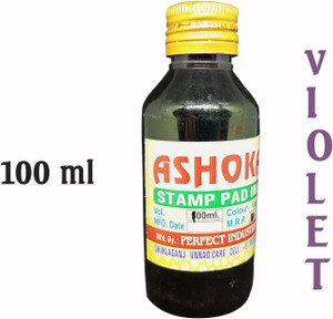 ASHOKA Violet Stamp Pad Ink ( Pack of 1 ) 100 ml Stamp Pad Ink Price in ...