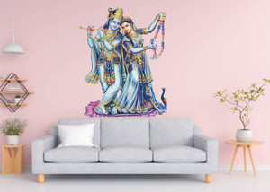 Ocean Decore 74 cm radha krishna wall sticker Self Adhesive Sticker ...