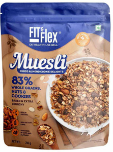 FIT & Flex Healthy Muesli Choco Almond Cookie Delights- 210 GM Pouch ...
