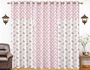 Cotonex 151 cm (5 ft) Cotton Semi Transparent Window Curtain (Pack Of 3 ...