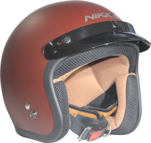 NIKKO N-356 Red Plain Open Face Motorbike Helmet - Buy NIKKO N-356 Red ...
