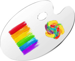 Kandle 12 x 10 Inch Clear Acrylic Paint Palette Oval Shaped Artist ...