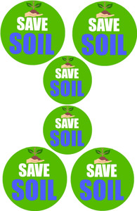 SVNTRE 4 cm SAVE SOIL STICKER PACK OF 6 SADHGURU QUOTE SAVE EARTH ...