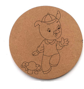 Signoogle 2 PCs Pre Marked Wooden MDF Cartoon Theme Art Craft Work Home ...