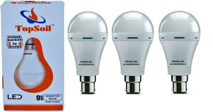 TopSoil Rechargeable Emergency Inverter Bulb Pack of 3 Chargeable 3 hrs ...
