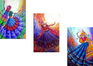 Sticker Hub 30 cm 3D Rajasthani Dance Wall Sticker Self Adhesive ...