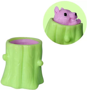 WHITE POPCORN Squeezing Pop Up Squirrel Wood Fidget GAG TOY Gag Toy ...