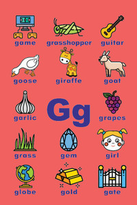 Kids Learning Sticker Poster|Alphabet 'G' Poster|Pack Of 1|Educational ...