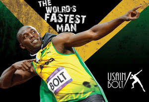 Poster Usain Bolt World Fastest Man Poster Large Poster sl2157 (36x24 ...