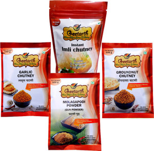 GEETARTH Combo of Imli Chutney, Groundnut Chutney, Lasun Chutney, Gun ...