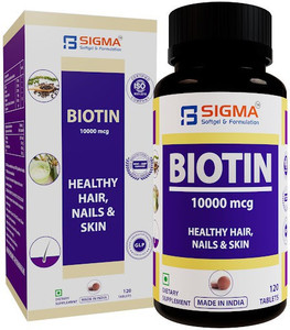 SIGMA SOFTGEL Biotin Supplement with Keratin for Promotes Healthy Hair ...
