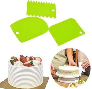 Bake N Crush Cake Scrapper Plastic Set of 3 For Cake Decorating And ...