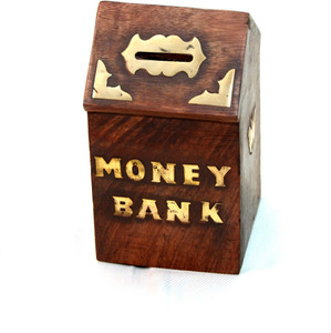 KABILA Wooden Mony Bank | Handicraft Money Box, (Bank) Home Shape Very ...