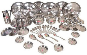Garg Traders Pack of 51 Stainless Steel Dinner Set Price in India - Buy ...