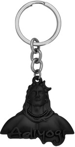 Spotlight Lord Shiva Adiyogi Mahadev Black Metal Keychain for Men and ...