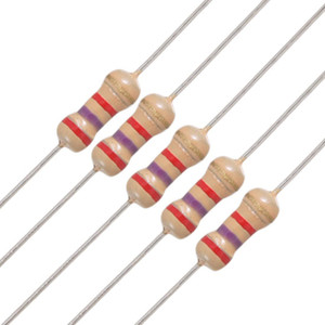 LAB PARTS 50 Pcs 2.7k (kilo-ohm) ohm (2k7) Resistor, ±5% Tolerance, 1 ...