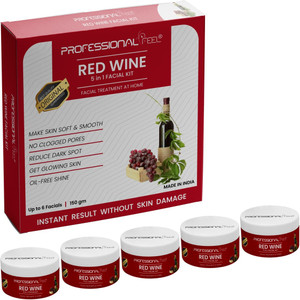 PROFESSIONAL FEEL Red Wine Facial Kit ,Skin Whitening Facial Kit For ...