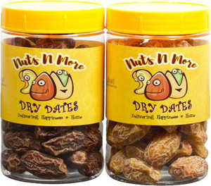 Nuts N More Dry fruits combo pack of Brown & Yellow Dry dates | khajoor ...