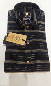 CARTROL Men Self Design Casual Black Shirt - Buy CARTROL Men Self ...