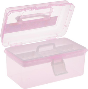 PUHBRHY Tool Box Plastic Portable 2 Layer Compartment Multipurpose ...