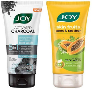 Joy Brightening Charcoal and Papaya Facewash Combo 150ml Each Face Wash ...