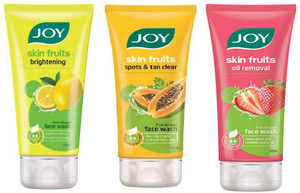 Joy Brightening Lemon & Papaya & Strawberry Facewash Combo 150ml Each ...