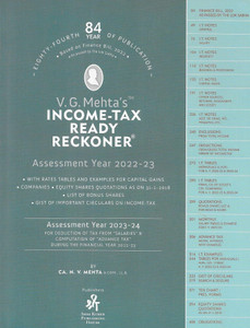 V G Mehta's INCOME TAX READY RECKONER - AY 2022-23 / 2023-24: Buy V G ...